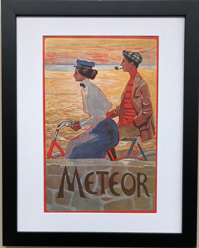 Vintage Bicycle Poster "Meteor Bicycles" (1900) Framed Art | Marlin Art ...