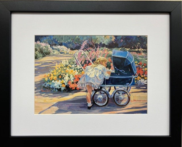 Corinne Hartley "Little Mother" New CUSTOM FRAMED Art Lithograph Cute ...