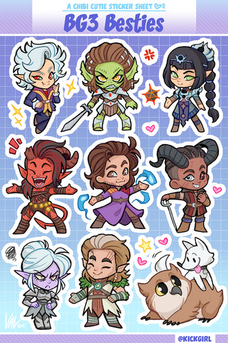 BG3 Besties - Sticker Sheet | valhochberg