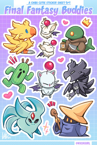 Final Fantasy Friends - Sticker Sheet | valhochberg