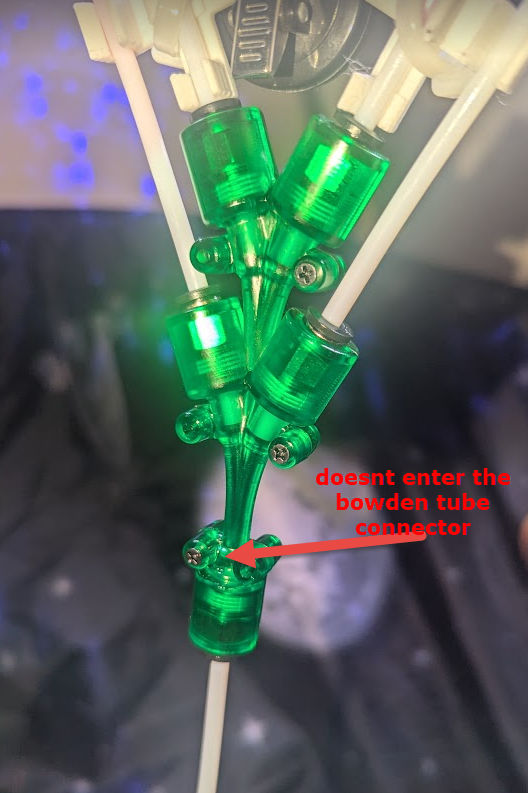 Filament is not getting into the bottom bowden tube connector in the y ...