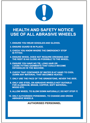 Abrasive Wheels Poster | gsbsigns