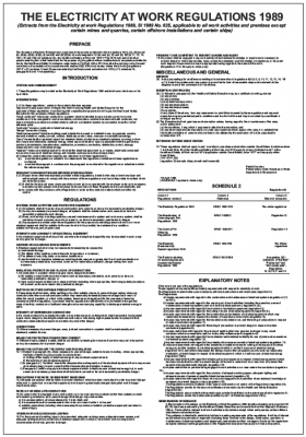 Electricity at Work Regulations Poster | gsbsigns