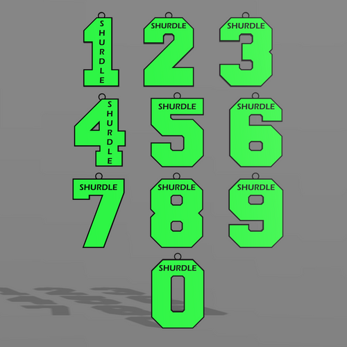 Letterman Number Necklace Badges 0-9 Editable - Files Only | Shurdle, LLC