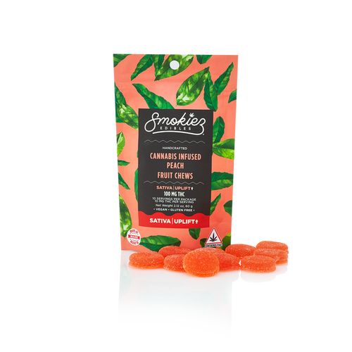 Smokies 100MG THC Fruit Chews Sativa-Uplift Peach | Strain Station