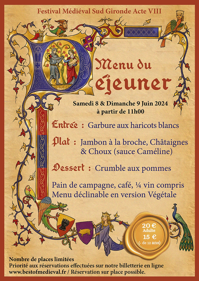 Menus Médiévaux 2024 | Bestofmedieval 2024