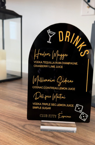 Acrylic Bar Menu | Detroit Flower Wall