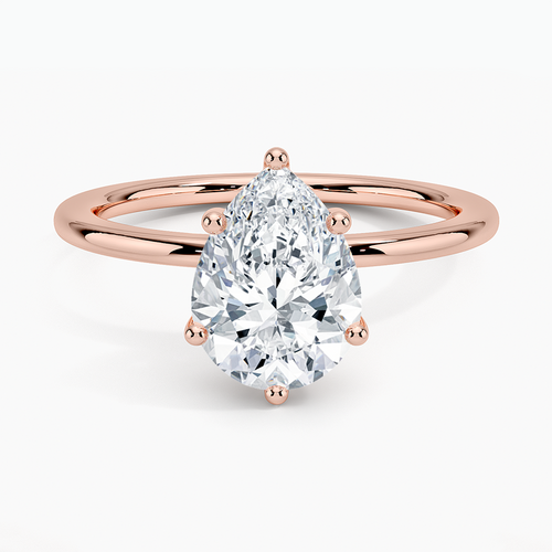 Pixie - 14k Pear Shaped Flush Set Solitaire | AV Luxury Gems