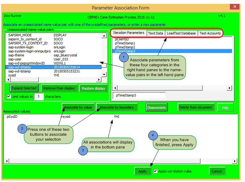 Parameter Association | docxrunner