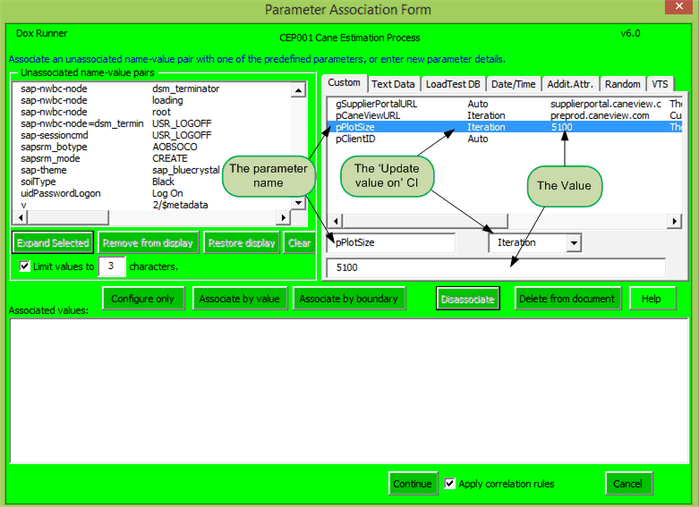 Parameter Association | docxrunner
