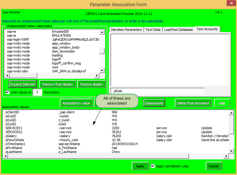 Parameter Association | docxrunner