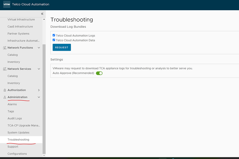 How to collect the Logs of Telco Cloud Automation Manager and Telco ...
