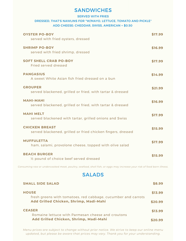 Menu | Kenny D's