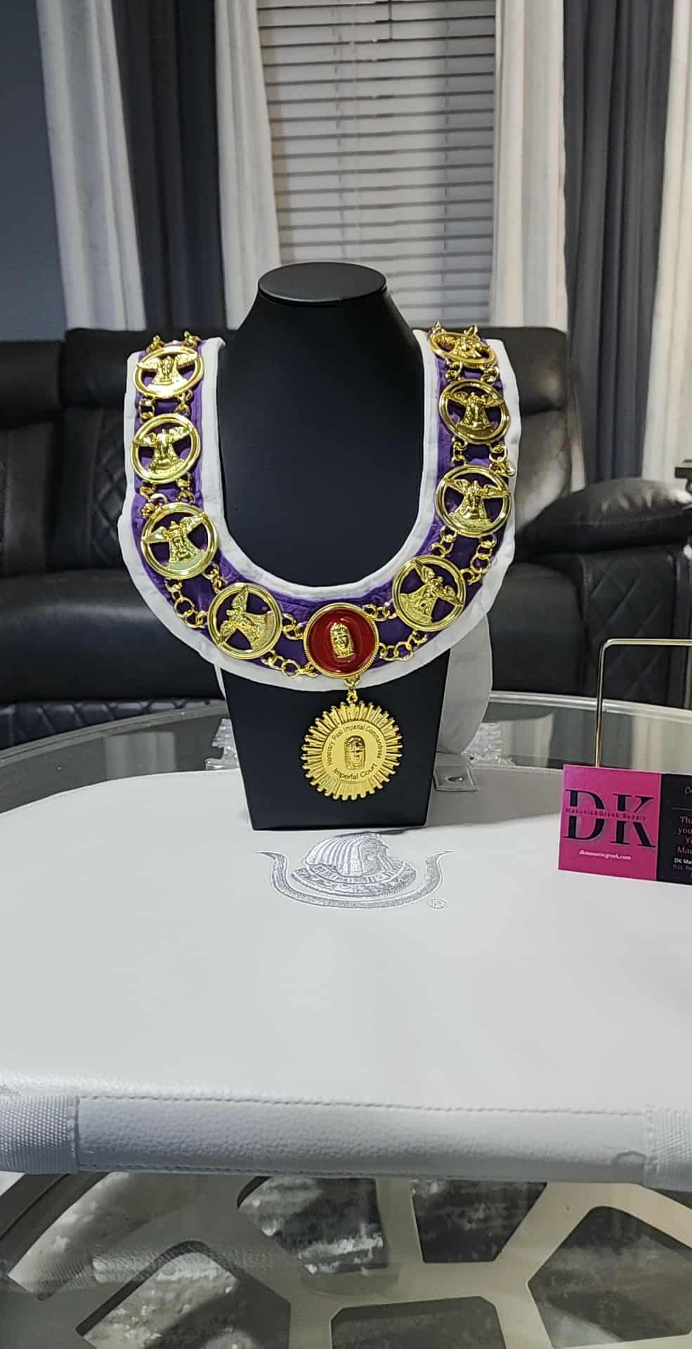 Honorary Past Imperial Commandress Collar & Collar Case | DK Masonic Greek