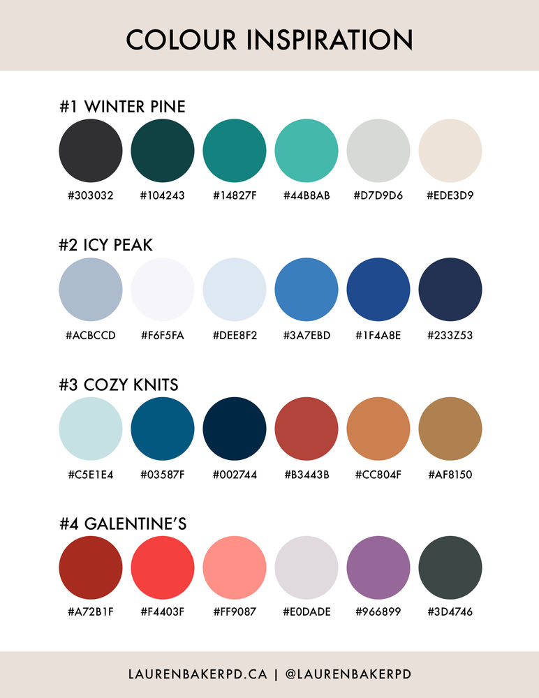Colour Inspo: Palettes #1-4