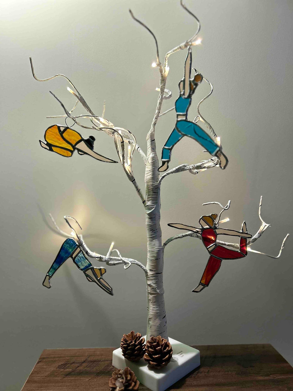 Pilates & Yoga poses in stained glass | Pipsiglass