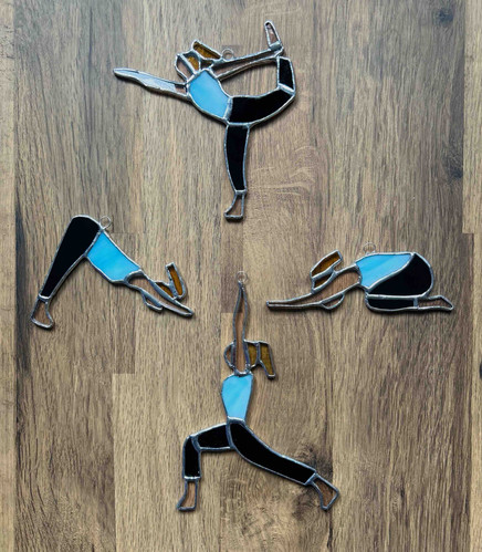 Pilates & Yoga poses in stained glass | Pipsiglass