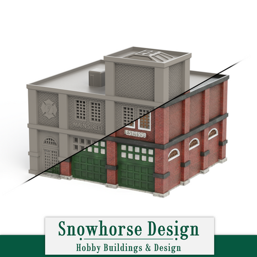 Main Street Fire Station | 3D Printed Model
