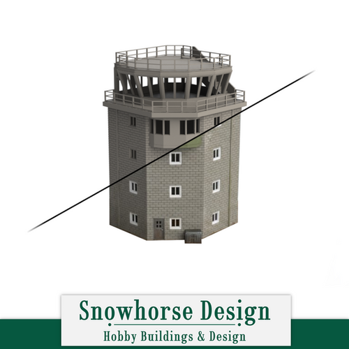 Air Control Tower (Unpainted) | Military (HO Scale) | Snowhorse Design
