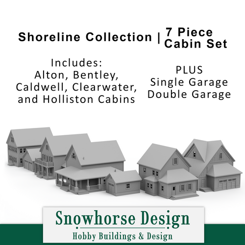 7-Piece Cabin Set | Shoreline Collection (HO Scale 1:87) | Snowhorse Design