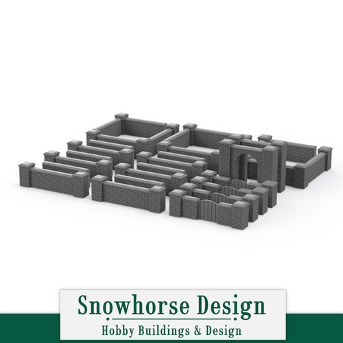 Brick Wall - Add On Pack (HO Scale 1:87) | Snowhorse Design