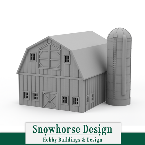 Barn and Silo Set | Countryside Collection (HO Scale 1:87) | Snowhorse ...