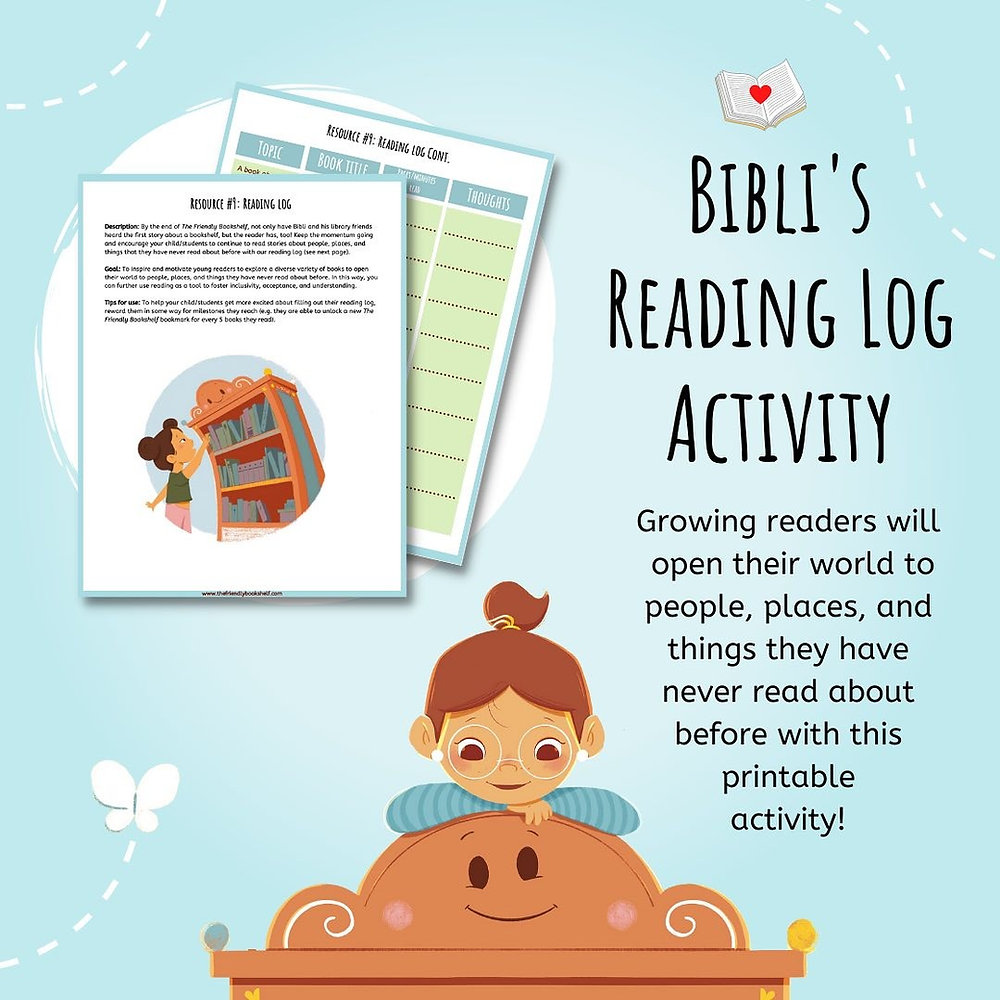 The Friendly Bookshelf Reading Log Activity | Printable Reading Log for ...