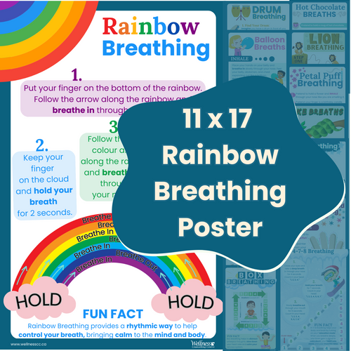 Rainbow Breathing Exercise Poster (11x17) | Wellness Counselling