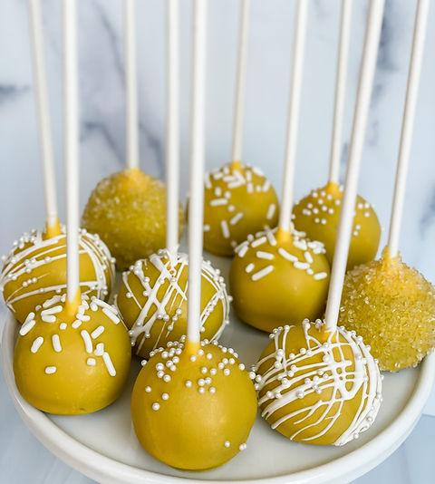 yellow cake pops