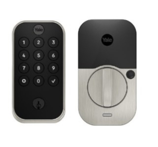 Yale Pro 2 Residential Push Button Deadbolt Lock - Marine Finish Satin ...