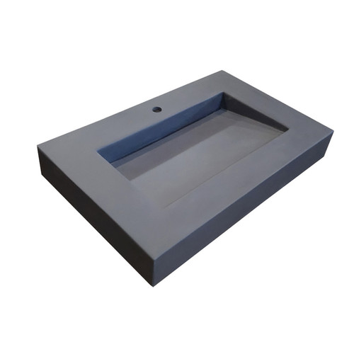 34" Concrete Sink - Ramp Vessel - Customizable - Iron | Style-Crete