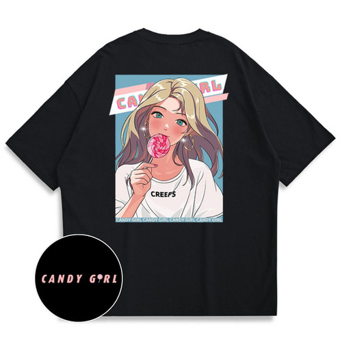 【Creeps Original】ART Girl V4 Oversized Printed T-shirt | CREEPS-STORE