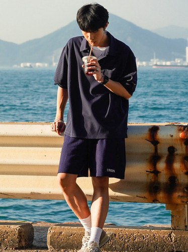 【Creeps Original】 Loose Fit Embroidered Logo Cotton Shorts | CREEPS-STORE