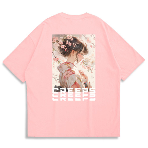 【Creeps Original】ART Girl V6 Oversized Printed T-shirt | CREEPS-STORE