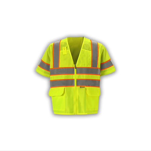 MS539C-3 High Visibility Contrast Vest, Class 2, Lime, Mesh & Solid ...