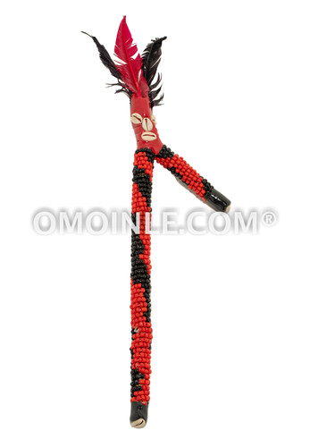 GARABATO PARA ELEGGUA FORRADO EN CUENTAS ELEGUA BEADED STICK | omoINLEstore