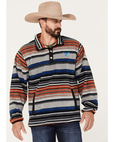 COWBOY HARDWARE MEN'S 1/4 SNAP SERAPE STRIPE FLEECE CADET PULLOVER ...