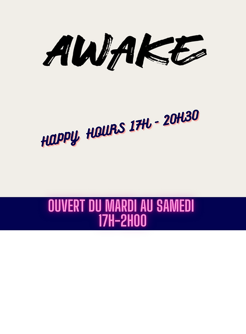 Menu | Awake bar | Paris