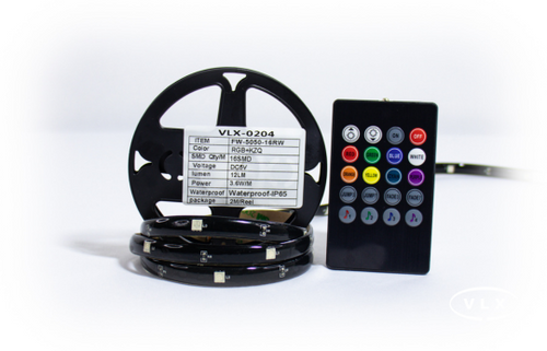 5V 5050 IP65 16LED RGB 2M | vlxledexcellence