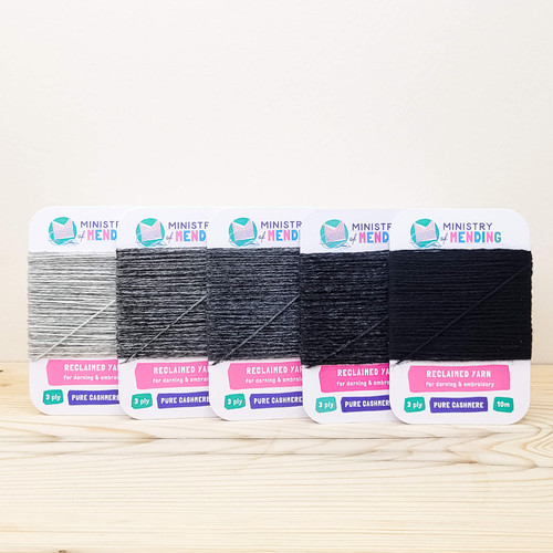 Reclaimed Cashmere Darning Yarn - Final Frontier Set | Ministry of Mending