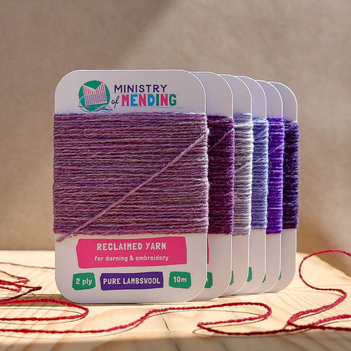 Reclaimed Merino Darning Yarn - The Colour Purple | Ministry of Mending