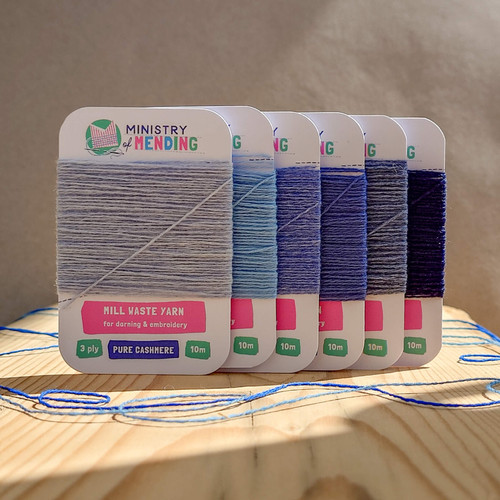 Mill Waste Cashmere Darning Yarn - Blue Jeans | Ministry of Mending