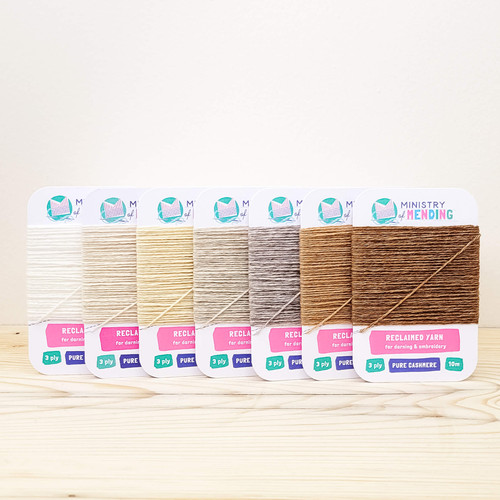 Reclaimed Cashmere Darning Yarn - Cafe au Lait Set | Ministry of Mending