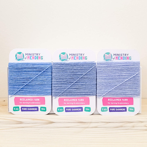 Reclaimed Cashmere Darning Yarn - Sky High Set | Ministry of Mending