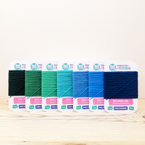 Reclaimed Cashmere Darning Yarn - Seascape Set | Ministry of Mending