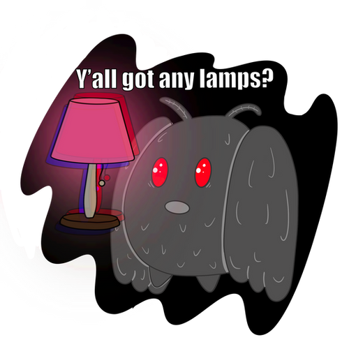 Y'all Got Any Lamps Mothman Vinyl Sticker | design