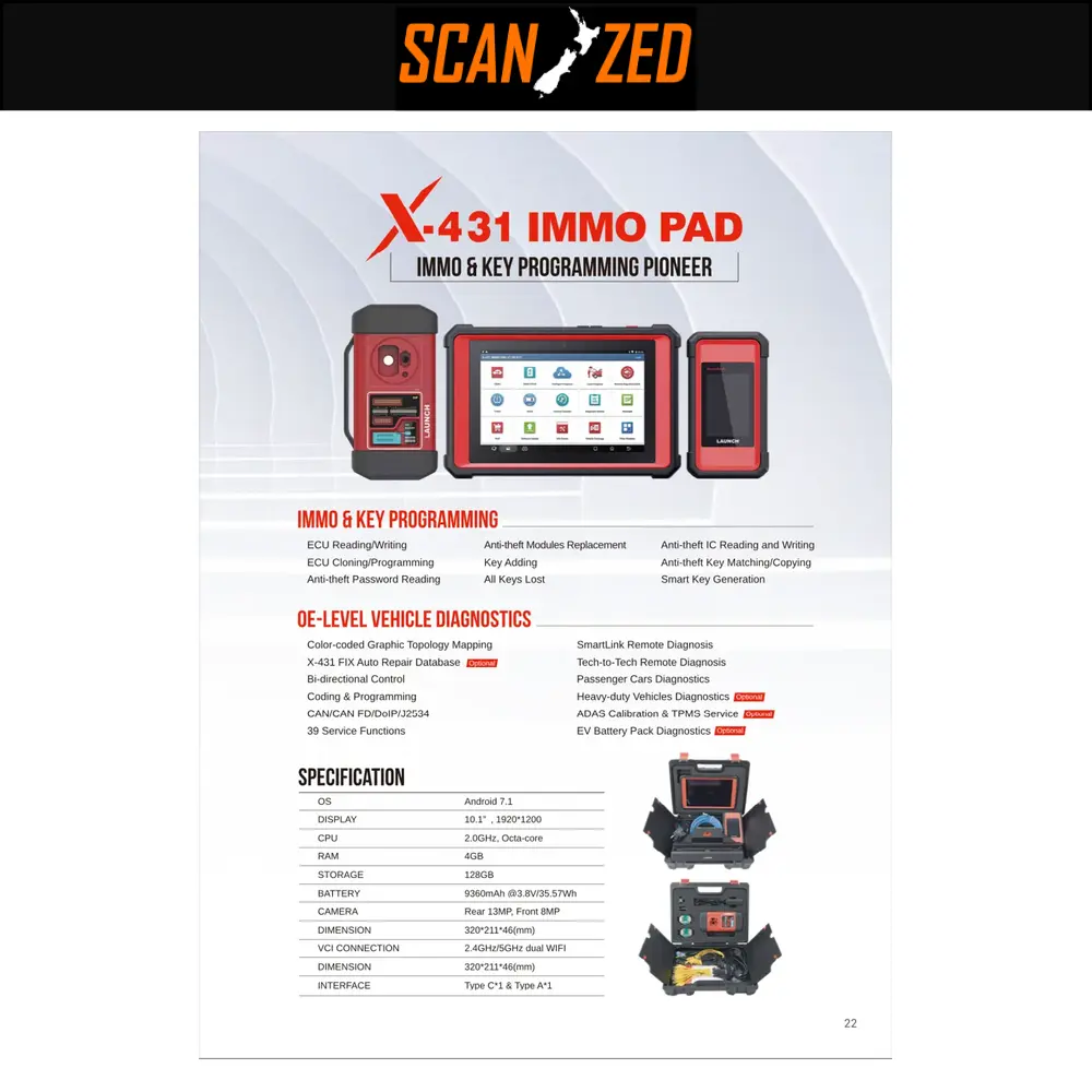 Launch X-431 IMMO Pad All-In-One Car Diagnostic Key Programming Tool ...