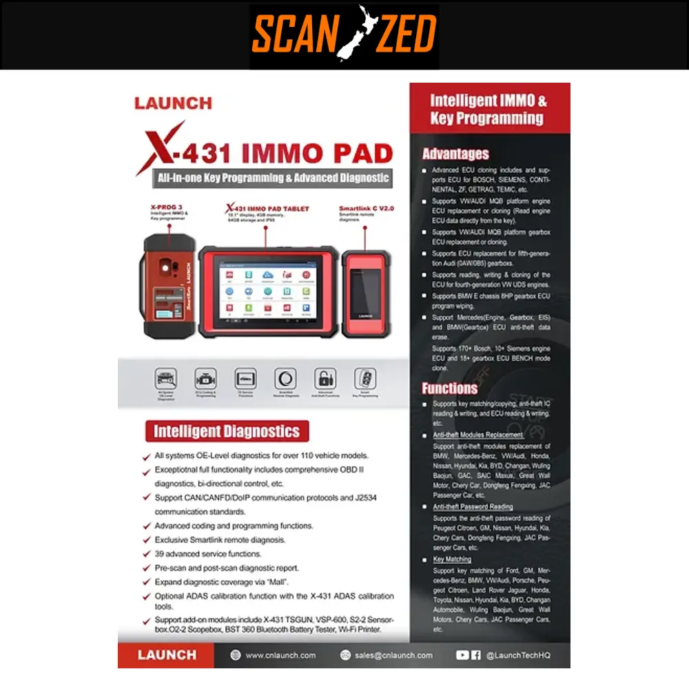 Launch X-431 IMMO Pad All-In-One Car Diagnostic Key Programming Tool ...