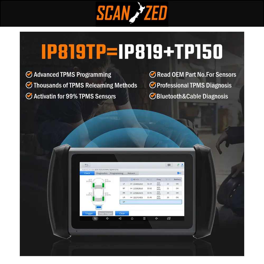 XTOOL InPlus IP819TP Bluetooth Tpms & Diagnostic Scan Tool | scaNZed| Auckland NZ