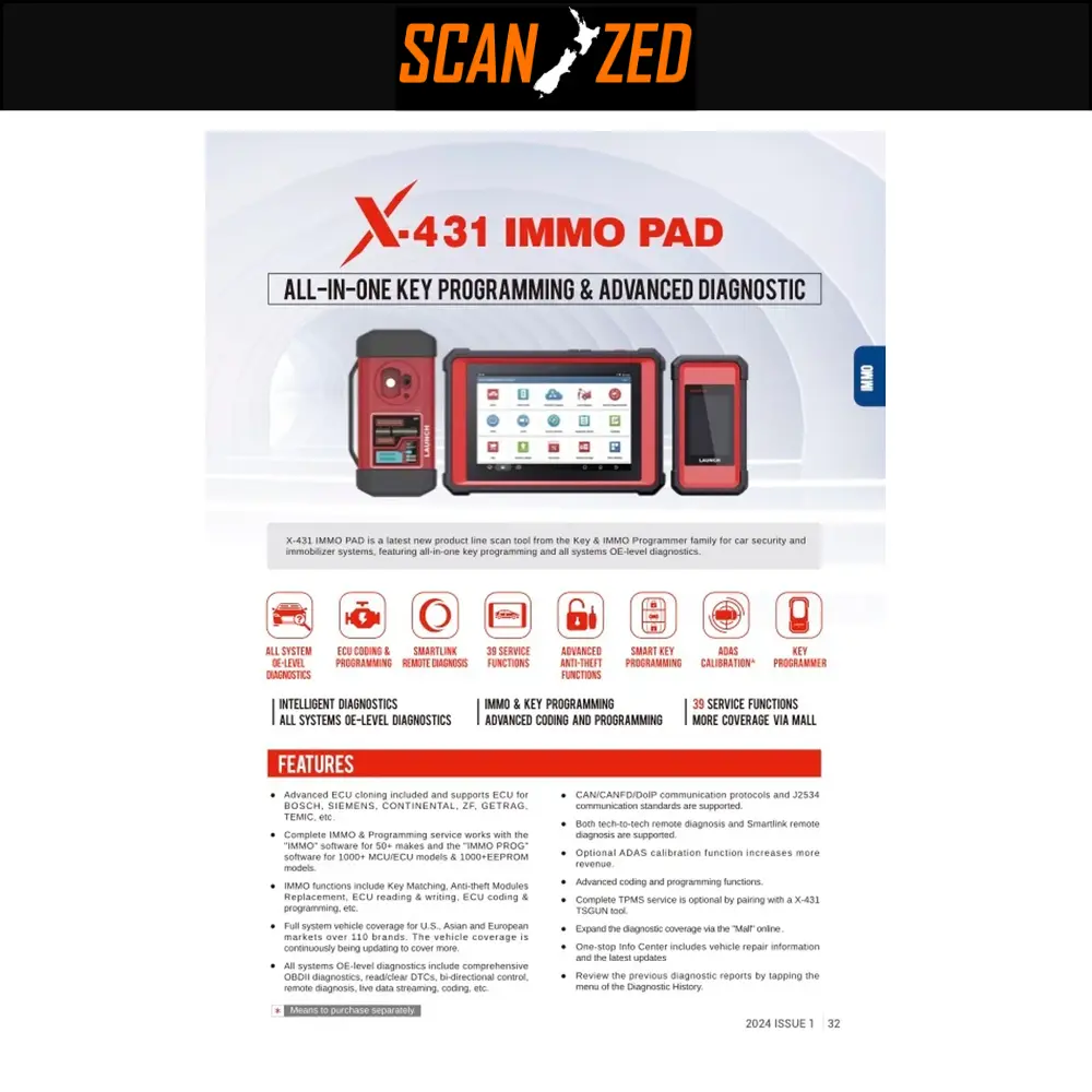 Launch X-431 IMMO Pad All-In-One Car Diagnostic Key Programming Tool ...